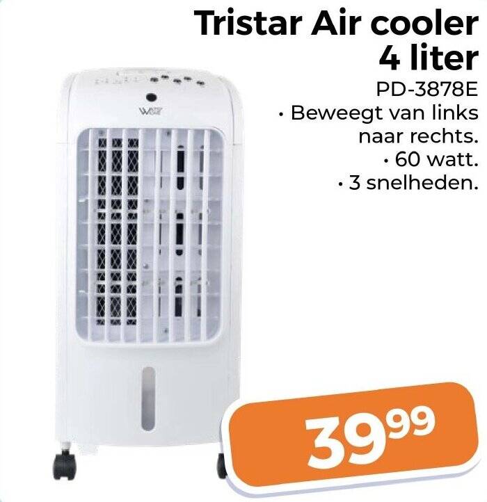 Tristar Air cooler PD-3878E 4 LITER aanbieding bij Trekpleister