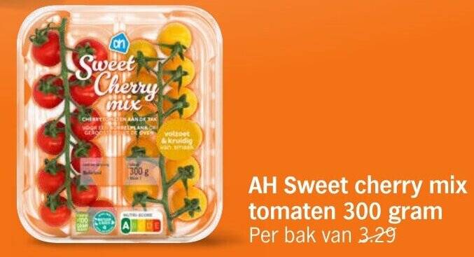 AH Sweet cherry mix tomaten 300 g aanbieding bij Albert Heijn