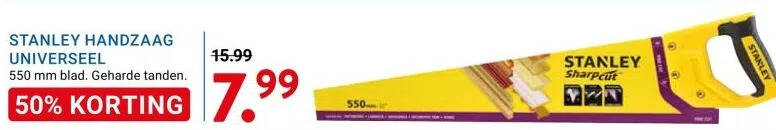STANLEY HANDZAAG UNIVERSEEL aanbieding bij Kluswijs