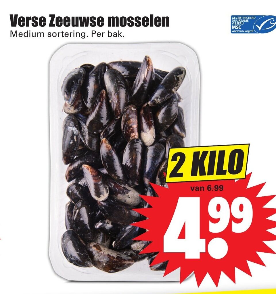 Verse Zeeuwse Mosselen aanbieding bij Dirk