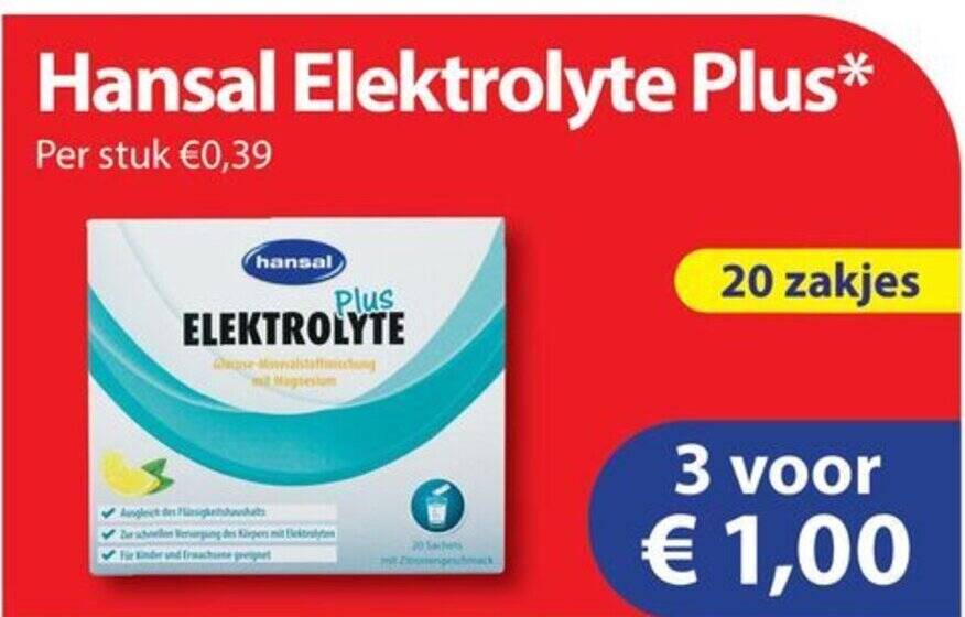 Hansal Elektrolyte Plus aanbieding bij Die Grenze