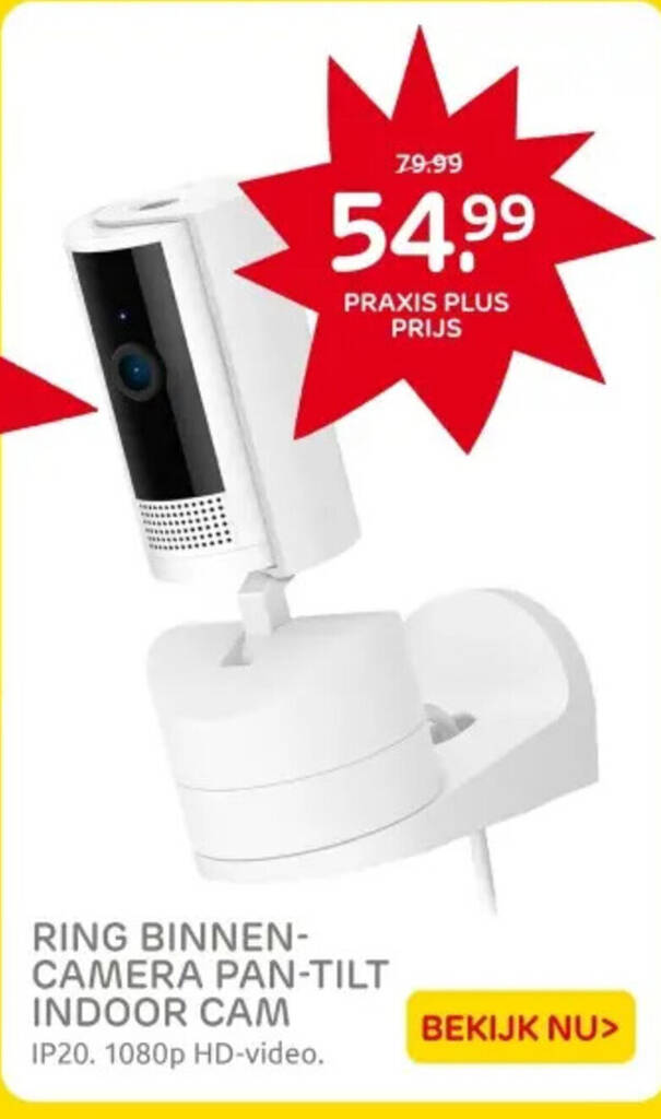 RING BINNEN CAMERA PAN TILT aanbieding bij Praxis