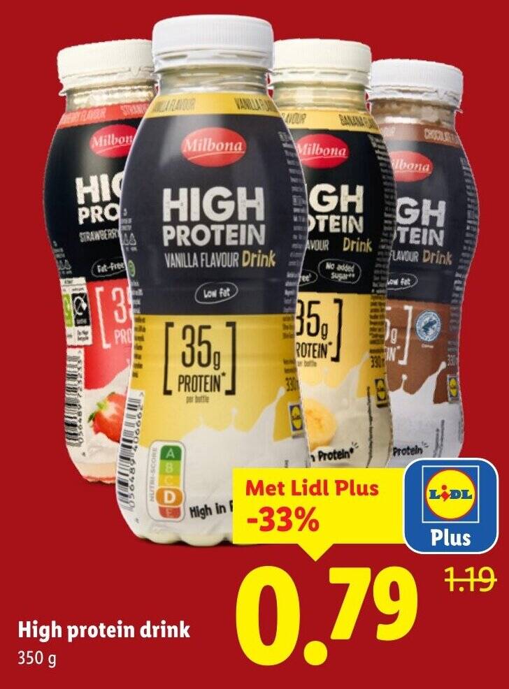 High protein drink 350 g aanbieding bij Lidl