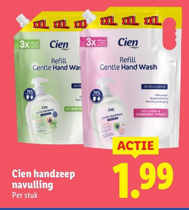 Cien handzeep navulling aanbieding bij Lidl