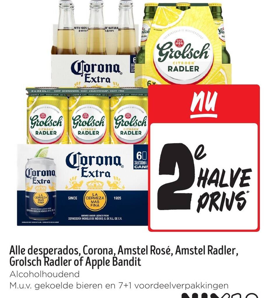 Alle desperados, Corona, Amstel Rosé, Amstel Radler, Grolsch Radler of ...