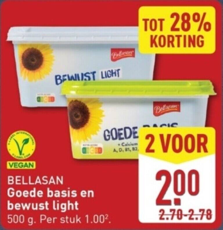 Bellasan goede basis en bewust light 500 g aanbieding bij ALDI