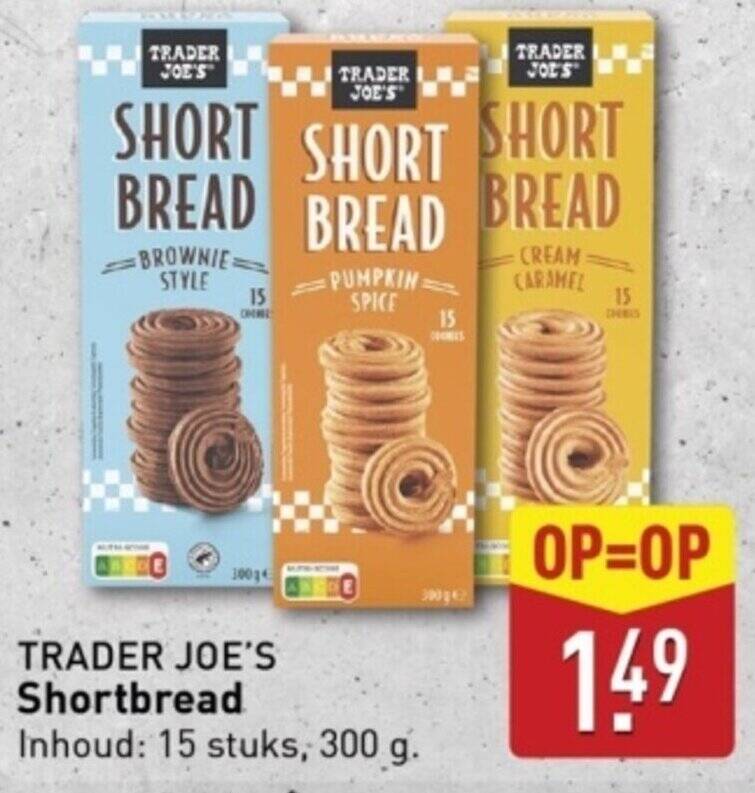 Trader joe's shortbread 300 g aanbieding bij ALDI