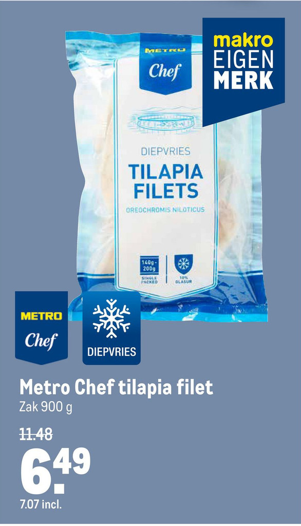 Metro Chef tilapia filet aanbieding bij Makro