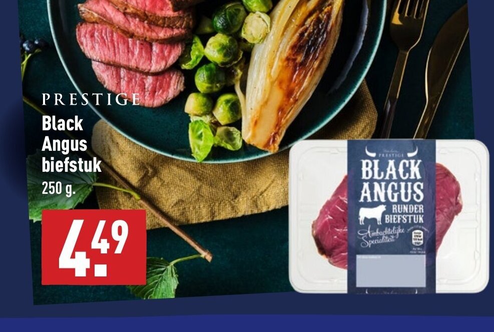 Prestige Black Angus biefstuk 250g aanbieding bij ALDI