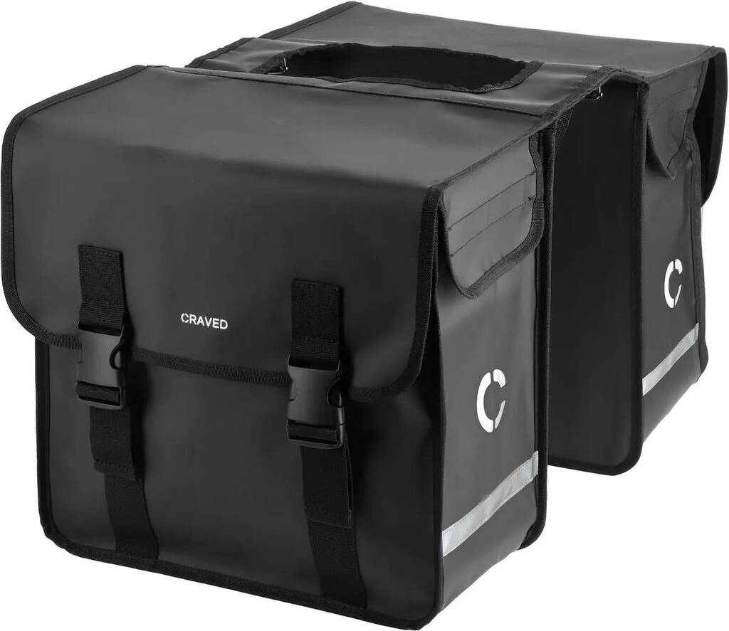Craved Dubbele Fietstassen 40 Liter Zwart aanbieding bij ANWB