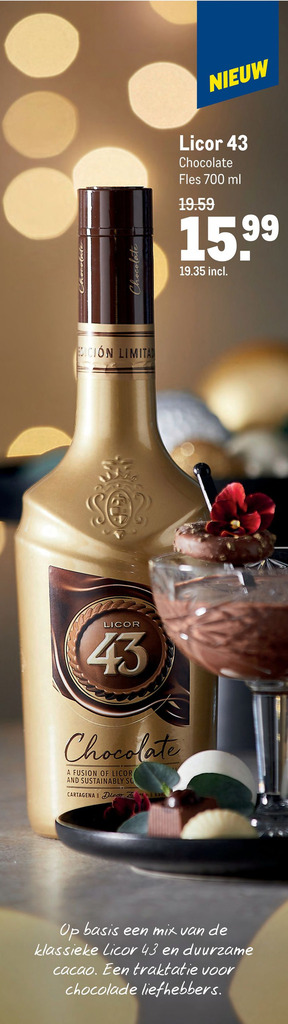 Licor 43 Chocolate Fles 700 ml aanbieding bij Makro
