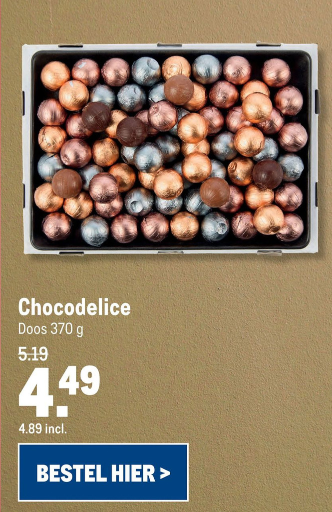 Chocodelice Doos 370 g aanbieding bij Makro