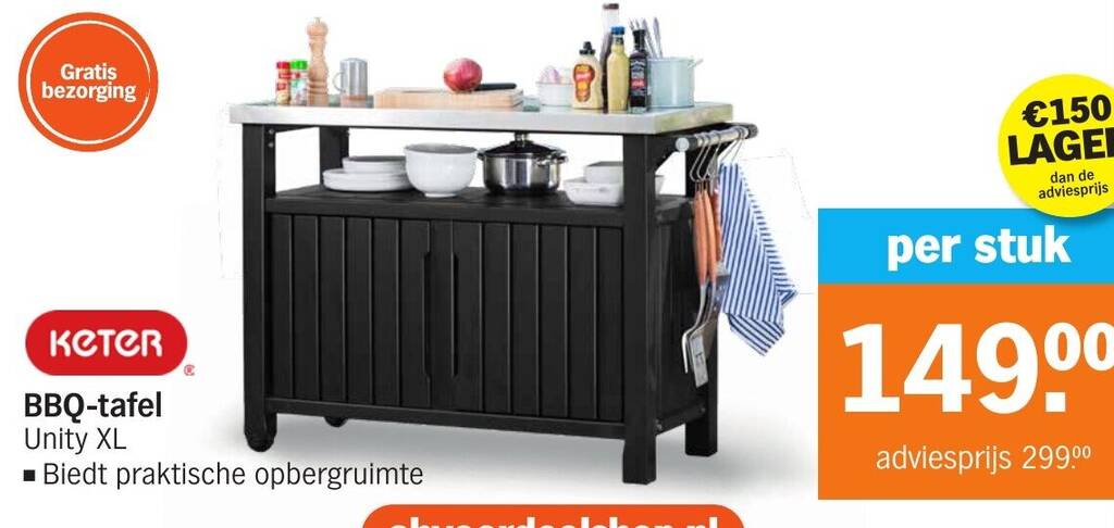 Keter BBQ-tafel aanbieding bij Albert Heijn