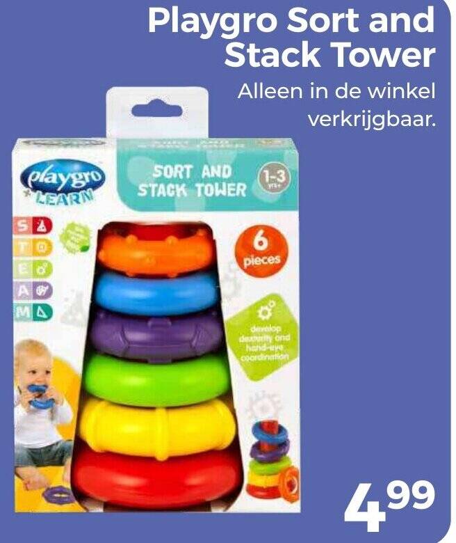 Playgro Sort and Stack Tower aanbieding bij Trekpleister