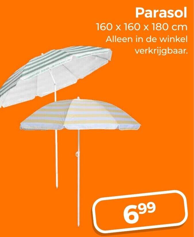 Parasol 160x160x180 cm aanbieding bij Trekpleister