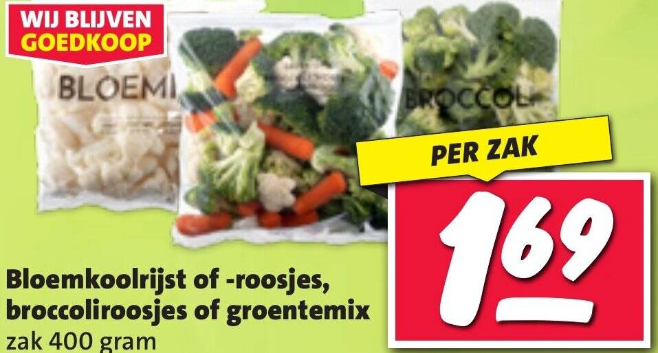 Bloemkoolrijst of roosjes, broccoliroosjes of groentemix 400 g ...