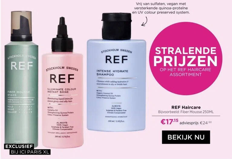 REF Haircare Bijvoorbeeld: Fiber Mousse 250ML aanbieding bij ICI Paris XL