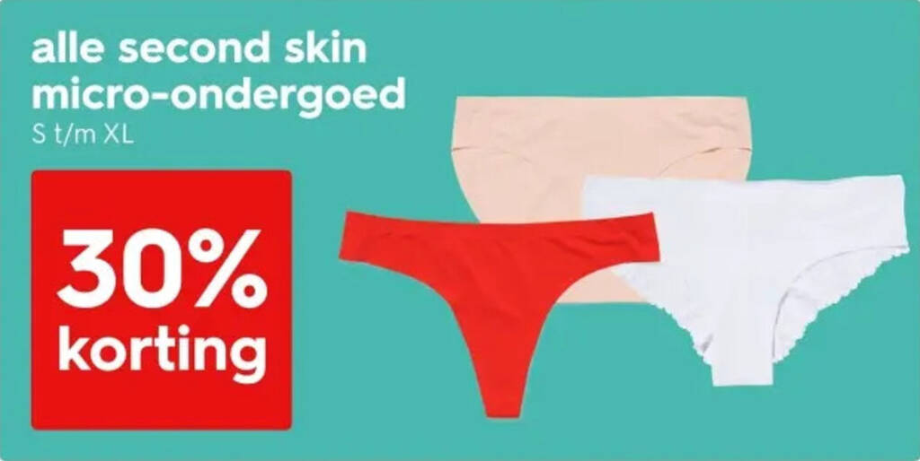 Alle second skin micro ondergoed aanbieding bij HEMA
