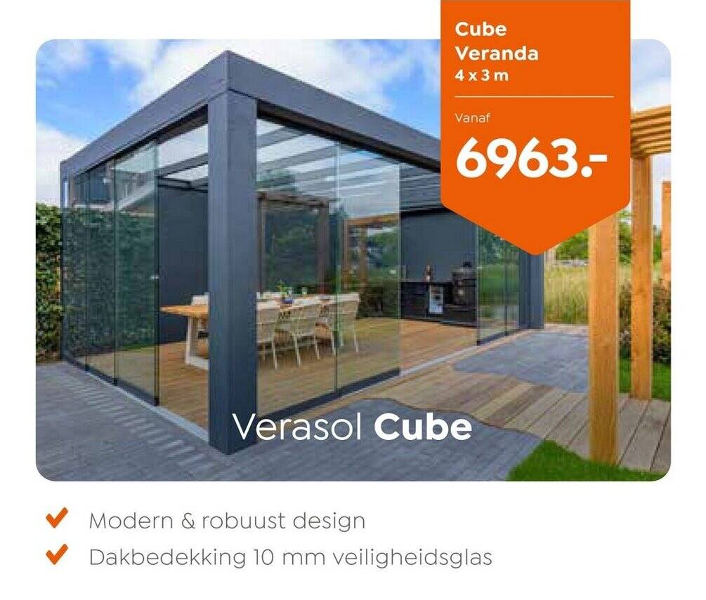 Cube Veranda 4x3 m 6963 aanbieding bij Verasol