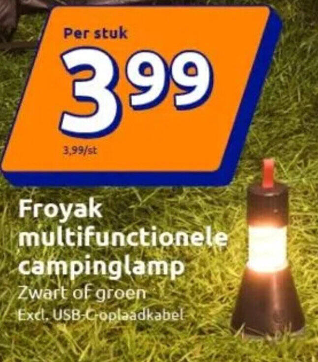 Froyak multifunctionele campinglamp aanbieding bij Action