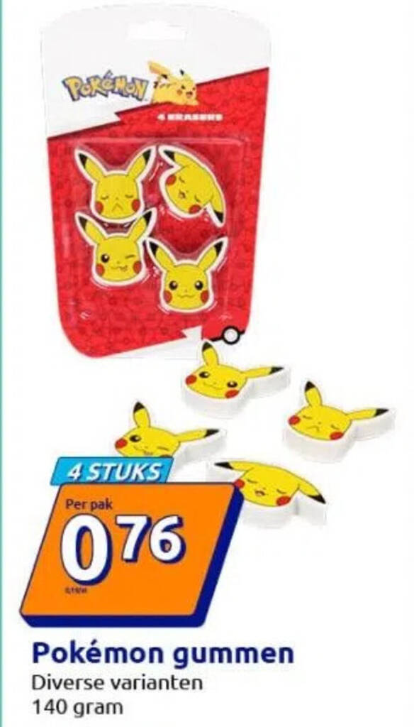 Pokémon gummen 140 g aanbieding bij Action