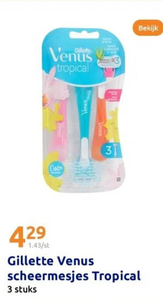 Gillette Venus scheermesjes Tropical 3 stuks aanbieding bij Action