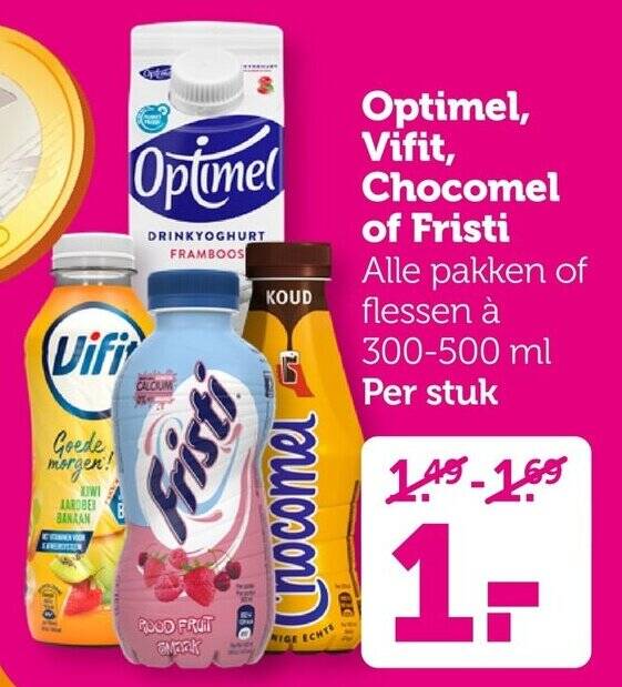Optimel, Vifit, Chocomel of Fristi 300-500 ml aanbieding bij Coop