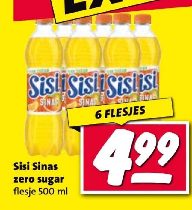 Sisi Sinas zero sugar 500 ml aanbieding bij Nettorama