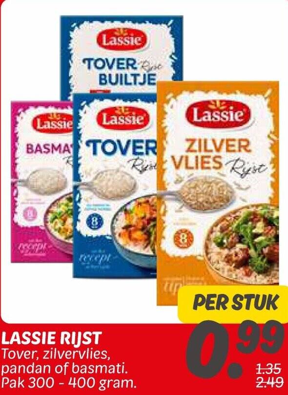 Lassie Rijst 300-400 g aanbieding bij Dekamarkt