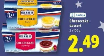 Cheesecake- dessert aanbieding bij Lidl