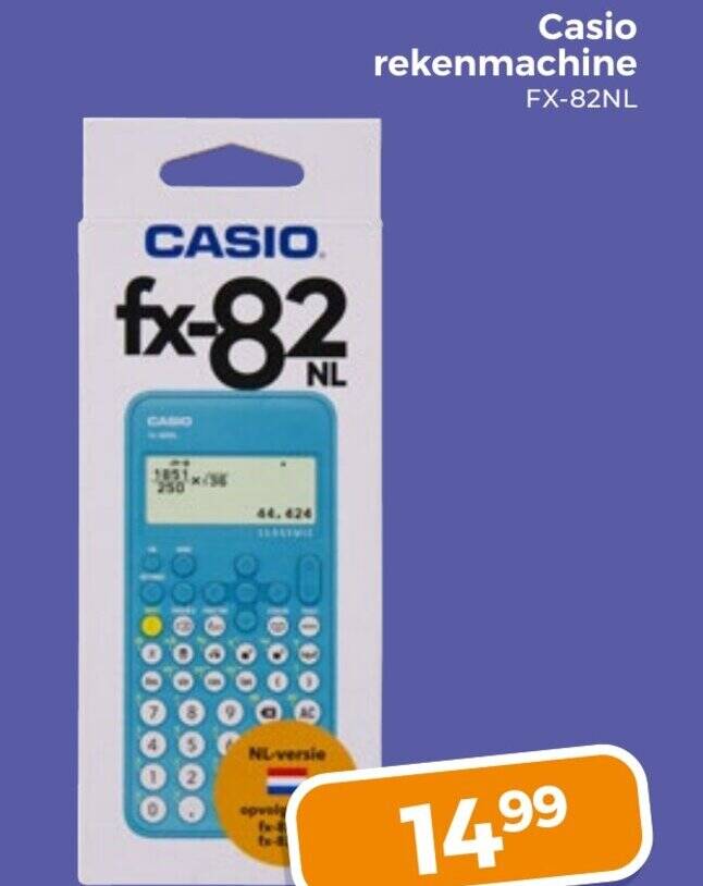 Casio rekenmachine FX-82NL aanbieding bij Trekpleister