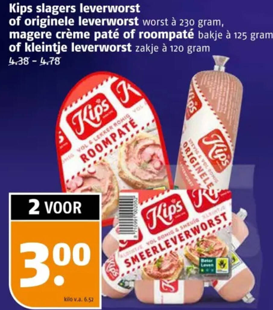Kips slagers leverworst of originele leverworst magere crème paté of ...