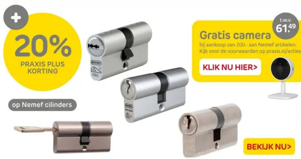op Nemef cilinders aanbieding bij Praxis