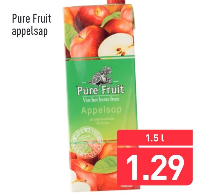 Pure Fruit appelsap 1,5liter aanbieding bij ALDI
