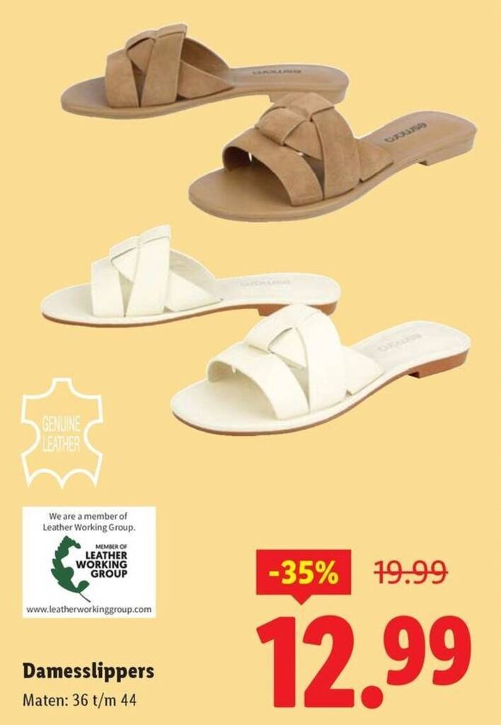 Damesslippers aanbieding bij Lidl € 12,99 Geldig van 30-06-2025