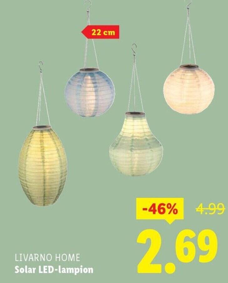 Livarno home solar led lampion aanbieding bij Lidl € 2,69 Geldig van 30 ...