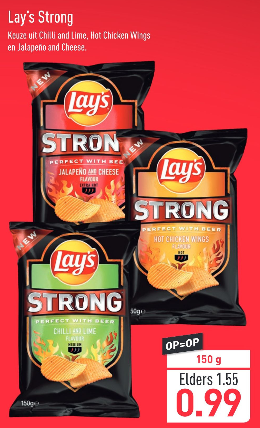 Lay's Strong 150g aanbieding bij ALDI