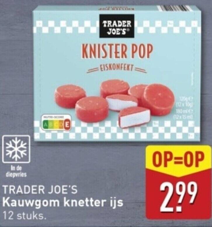 TRADER JOE'S Kauwgom knetter ijs 12 stuks aanbieding bij ALDI