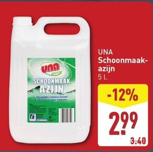 Una Schoonmaak azijn 5 l aanbieding bij ALDI