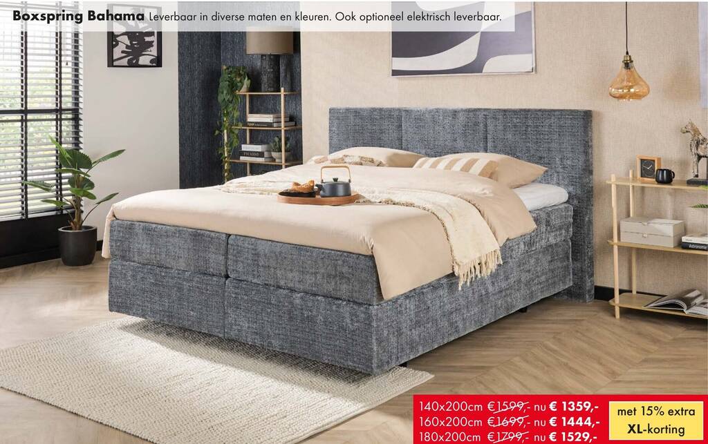 Boxspring Bahama 140x200 cm aanbieding bij Woonsquare