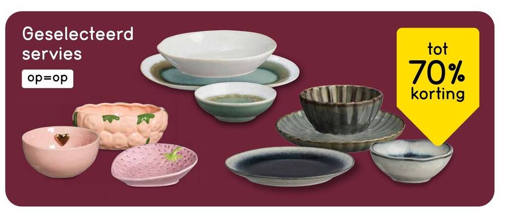 Geselecteerd servies aanbieding bij Leen Bakker