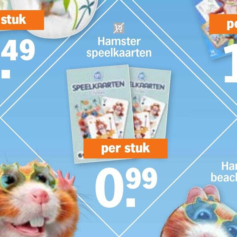 Hamster speelkaarten aanbieding bij Albert Heijn