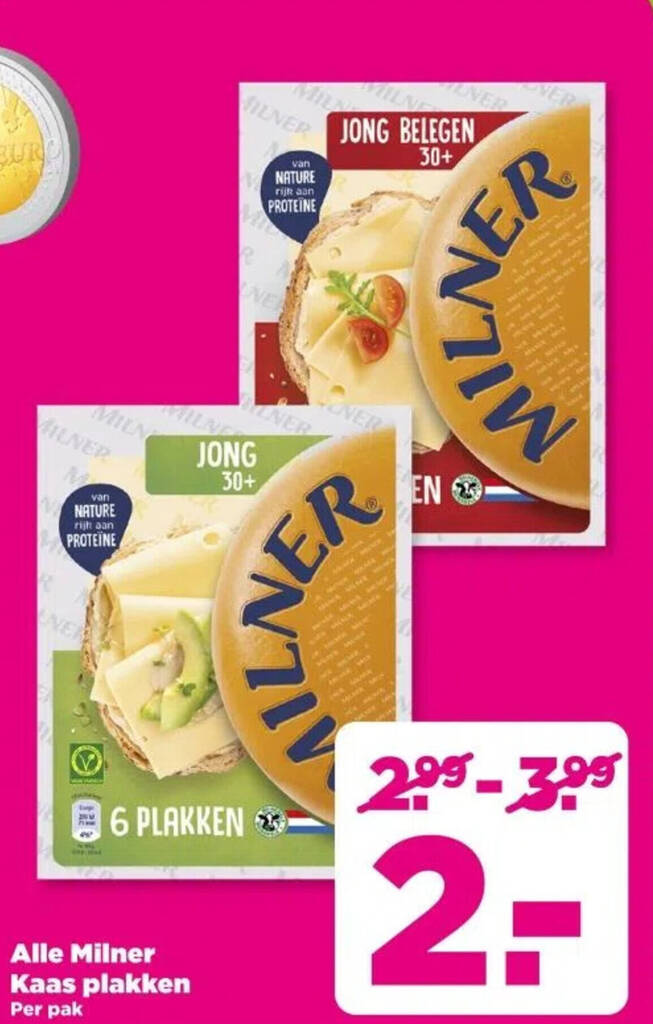 Alle Milner Kaas plakken aanbieding bij PLUS
