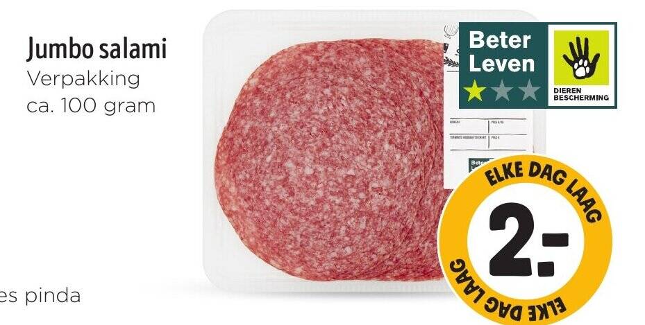 Jumbo salami 100 g aanbieding bij Jumbo