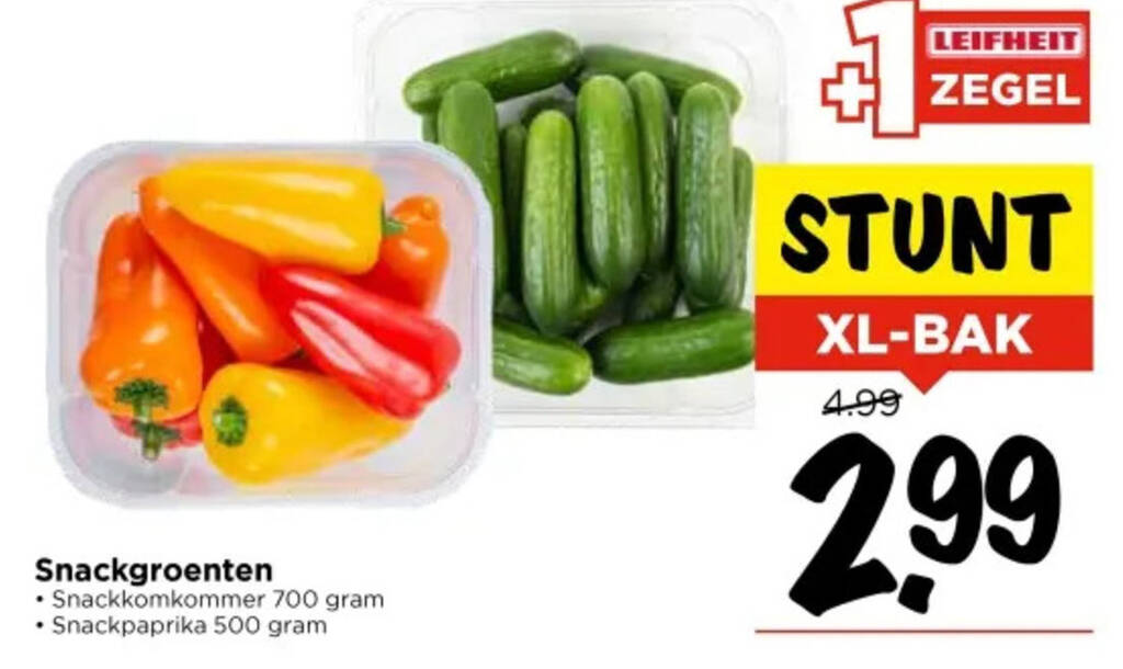 Snackgroenten 700 g aanbieding bij Vomar Voordeelmarkt