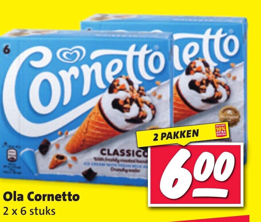 Ola Cornetto 2 x 6 stuks aanbieding bij Nettorama
