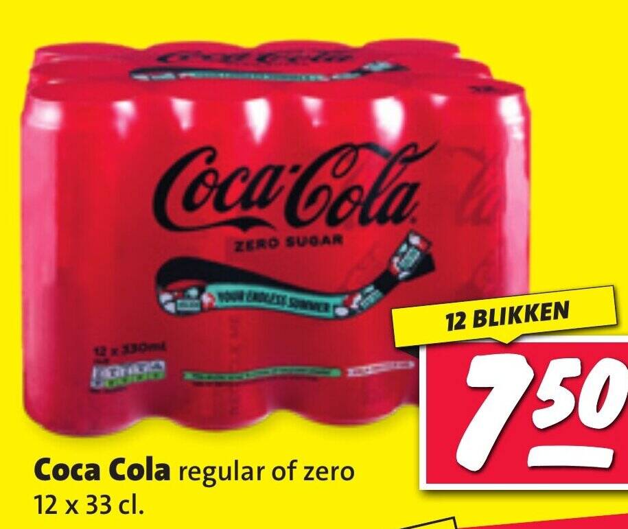 Coca Cola regular of zero 12x33 cl aanbieding bij Nettorama € 7,50