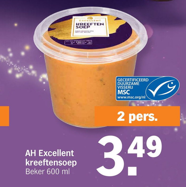 AH Excellent kreeftensoep aanbieding bij Albert Heijn