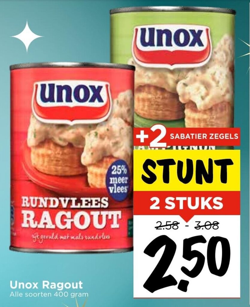 Unox Ragout aanbieding bij Vomar Voordeelmarkt