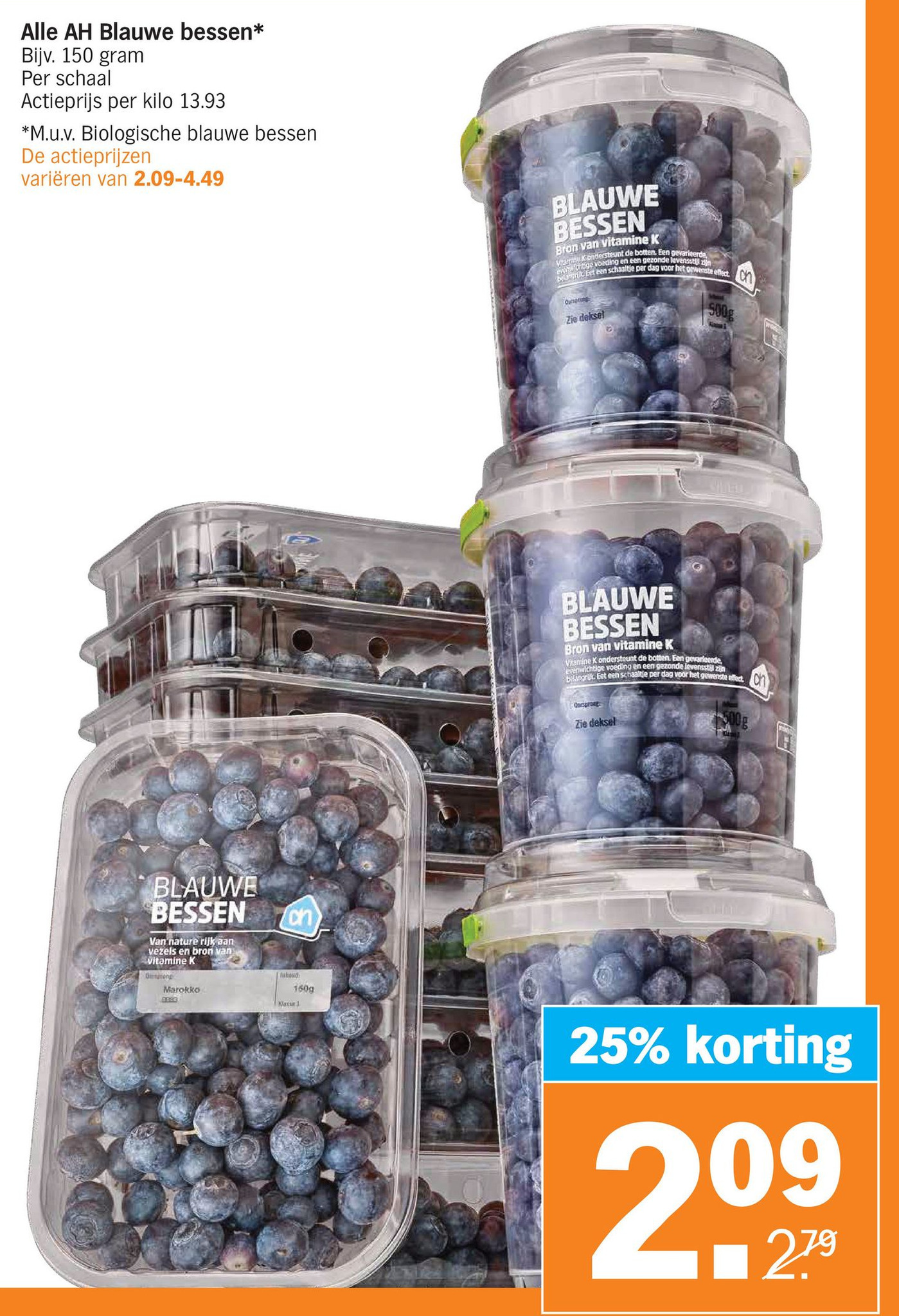 Alle AH Blauwe bessen 150gram aanbieding bij Albert Heijn